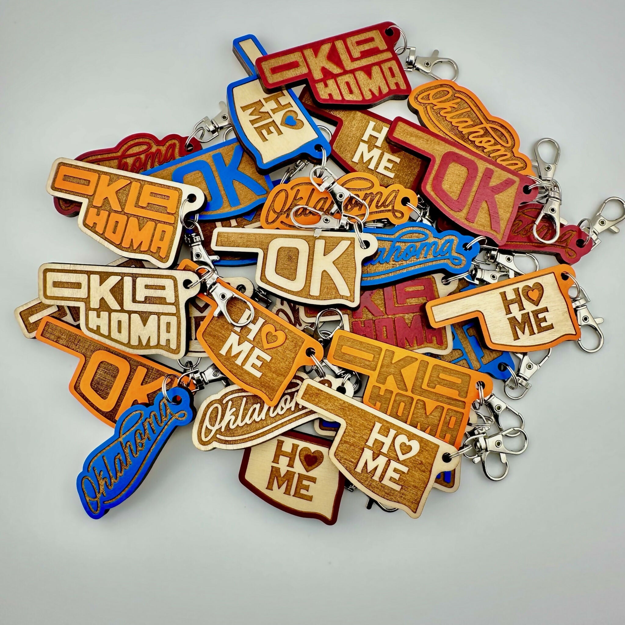 Oklahoma Wooden Keychains – Team Colors - Assorted Pack – Okie Market ...